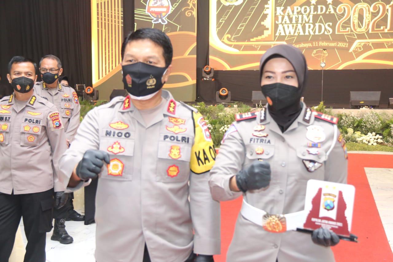 Gema Media | KAPOLDA JATIM AWARD 2021, ADIKA PERINGKAT 2 DIRAIH KASAT LANTAS POLRESTA MOJOKERTO